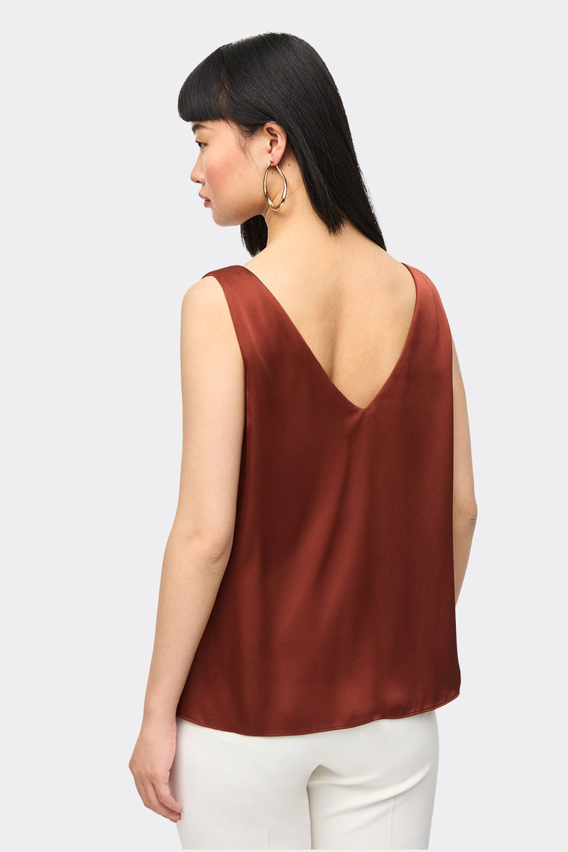 Joseph Ribkoff - Satin Tank in Cinnamon – KricketsClothingCo