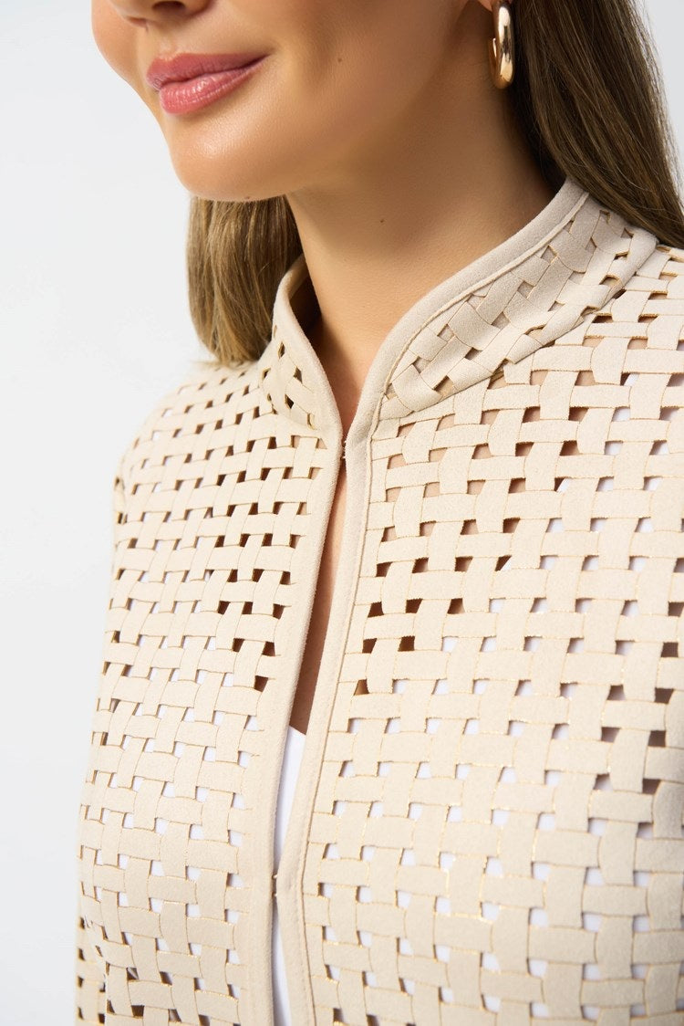 Joseph Ribkoff - Suede Laser Cut Jacket – KricketsClothingCo