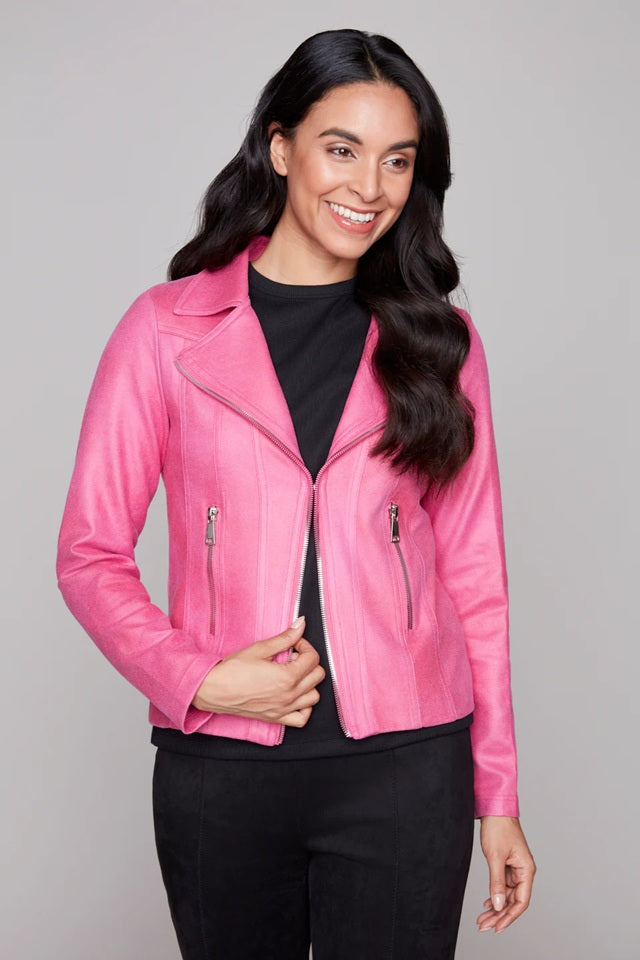 Carre Noir - Pink Moto Jacket – KricketsClothingCo