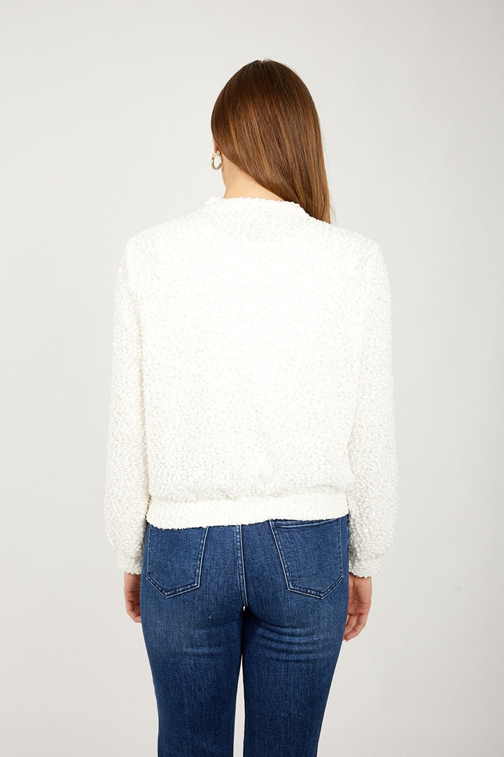 Frank Lyman - Off White Sequin Jacket – KricketsClothingCo